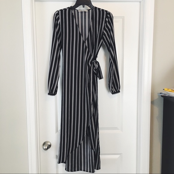 LOFT | Dresses | Nwt Loft Striped Midi Wrap Dress Xsmall | Poshmark